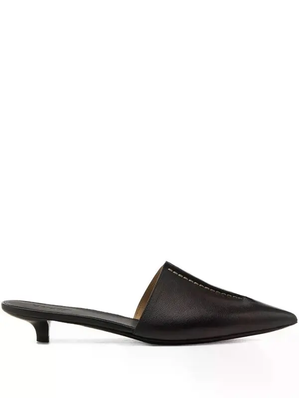 Marsèll Spino Stitching Pointed Mules - Black