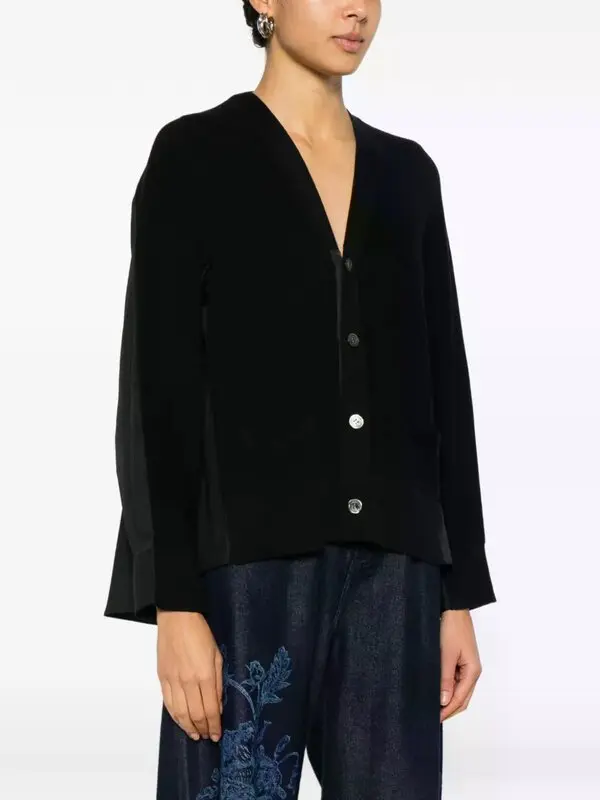 Sacai Paneled Cardigan - Black