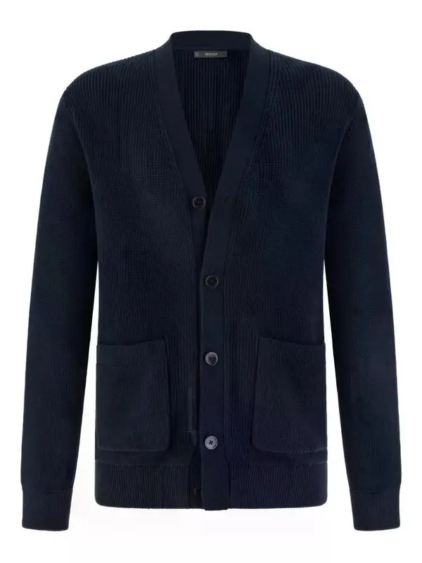 Boggi Milano Ribbed Patch Pocket Cardigan
