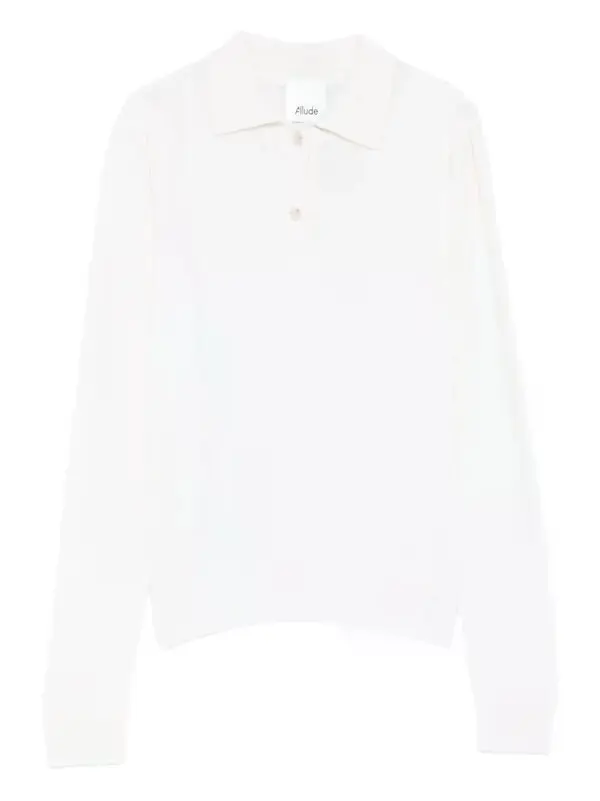 ALLUDE Button-fastening Polo Shirt - White
