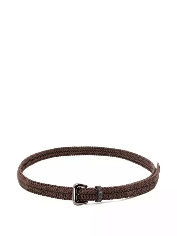 Brunello Cucinelli Braided Cotton Belt - Brown