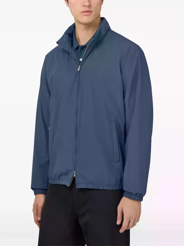 Boggi Milano Technical Fabric Zip Jacket - Blue