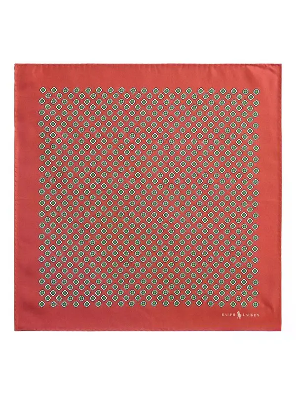 Polo Ralph Lauren Patterned Silk Pocket Scarf - Red