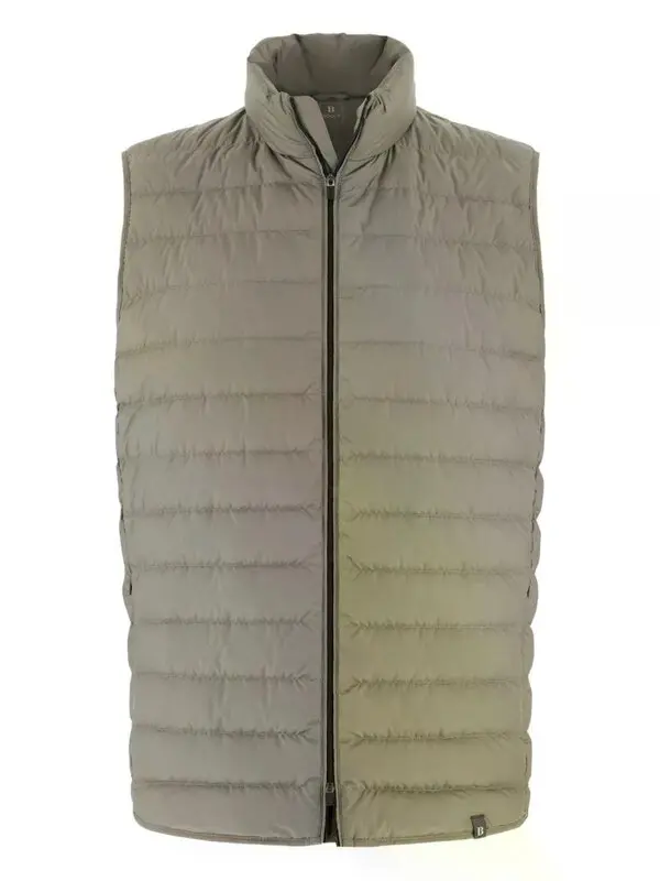 Boggi Milano Padded Gilet With Logo Patch - Grey