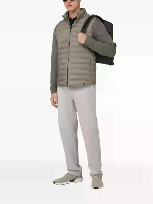 Boggi Milano Padded Gilet With Logo Patch - Grey