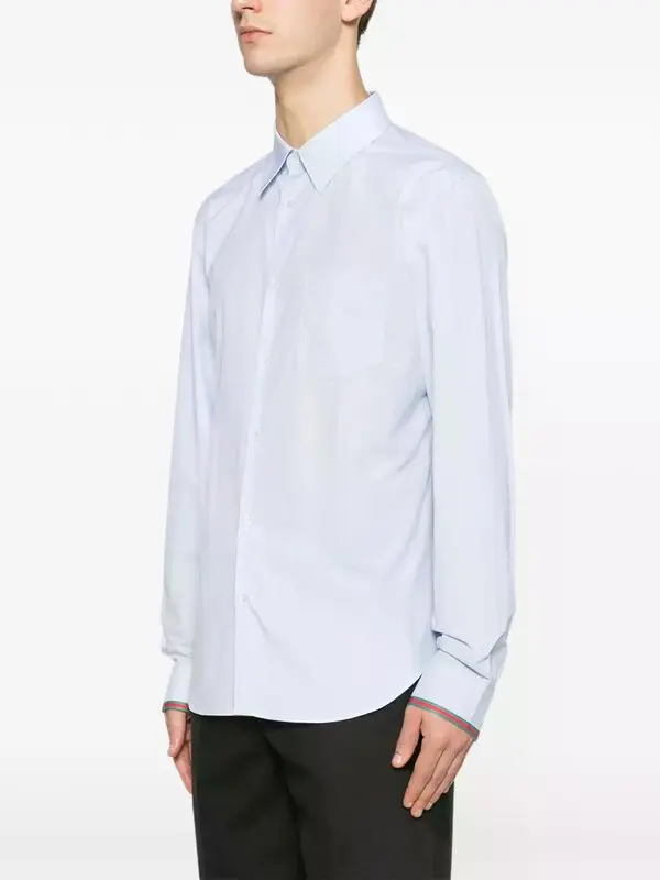 Gucci Striped-trim Shirt - Blue