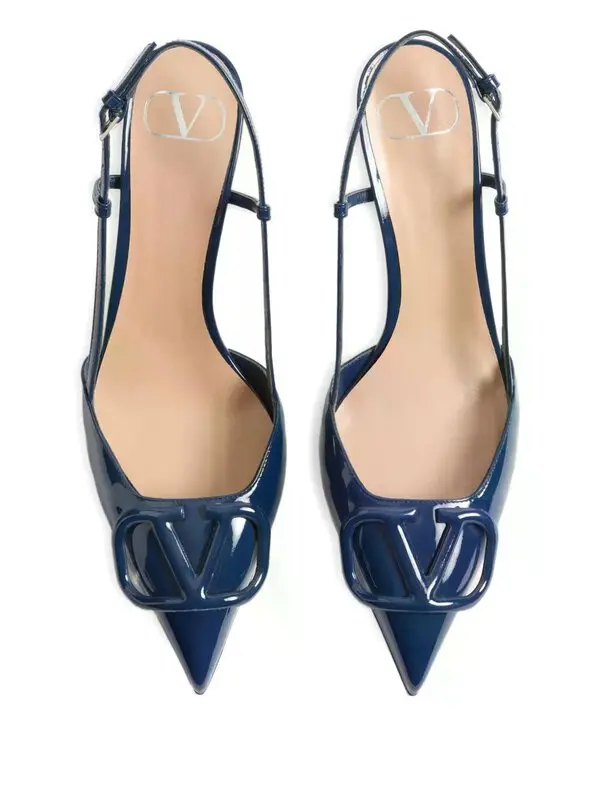 Valentino Garavani Vlogo Signature Patent Leather Pumps - Blue