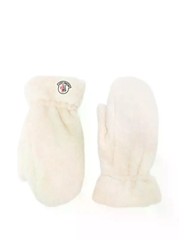 Moncler Logo-patch Mittens - White