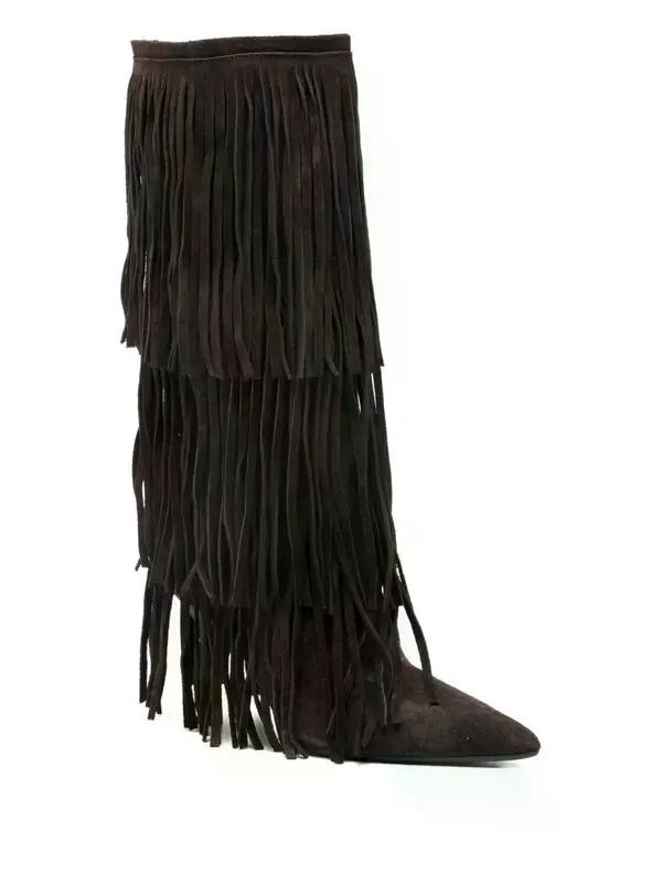 GISEL MOIRE Fringed Boots