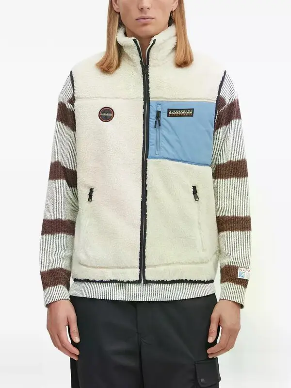 NAPAPIJRI Yupik V Textured Zip Vest - Neutrals