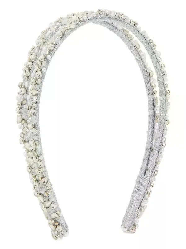JENNIFER BEHR Leonora Beaded Headband - Silver