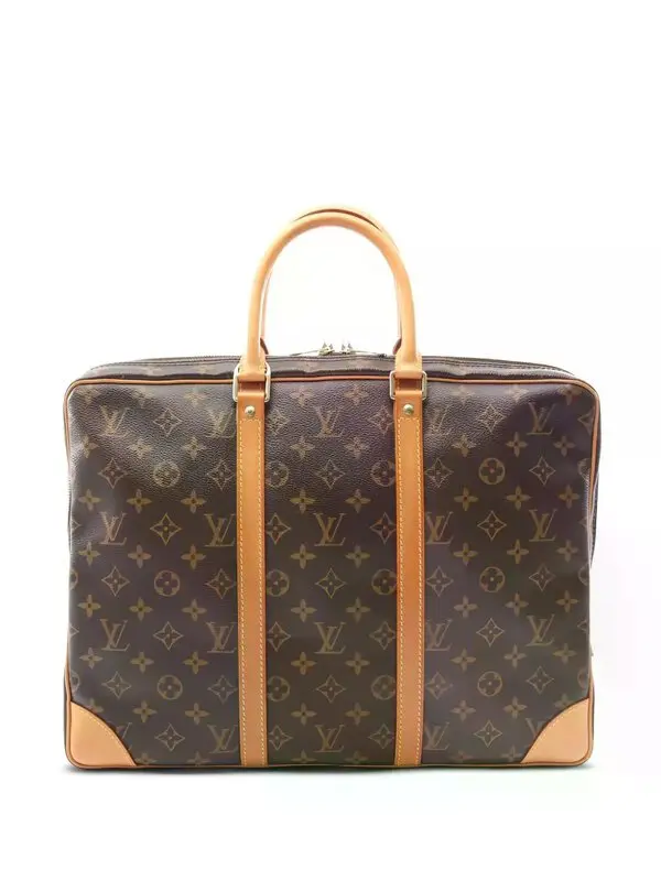 LOUIS VUITTON 2003 Monogram Porte Document Voyage Briefcase - Brown