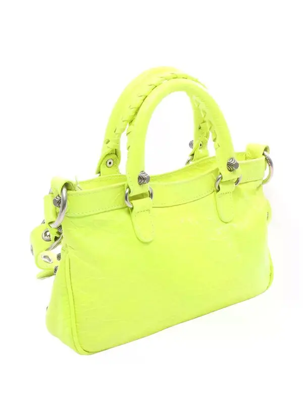 Balenciaga 2010-2025 Small Lambskin Motocross Neo Cagole Satchel - Yellow