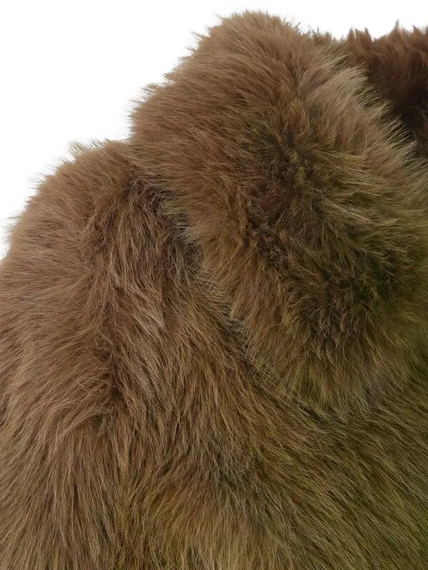 THE FRANKIE SHOP Hope Fur Jacket - Brown