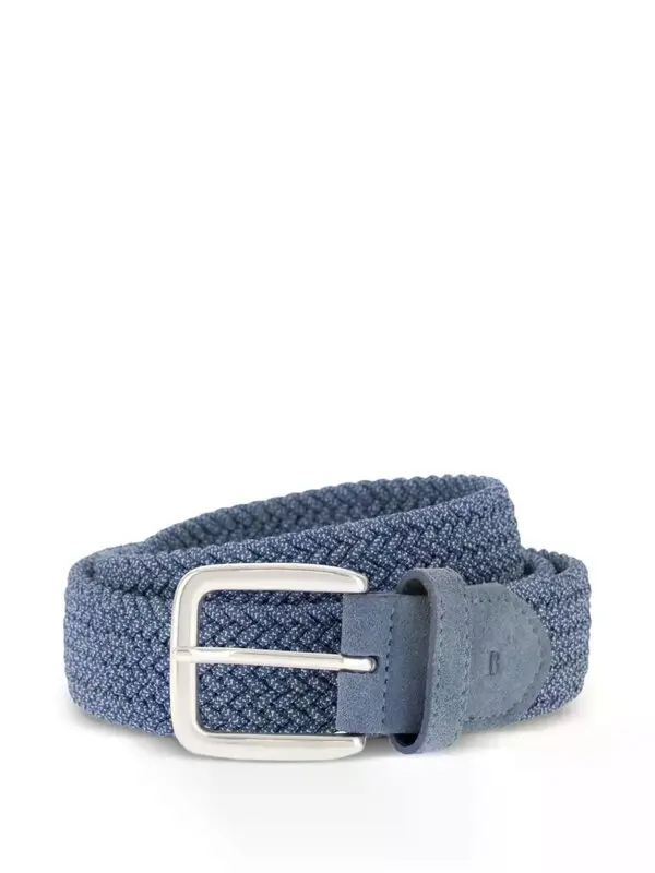 Boggi Milano Woven Suede Belt - Blue