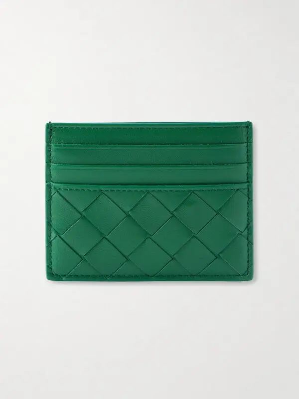 Bottega Veneta Intrecciato Leather Cardholder - Green