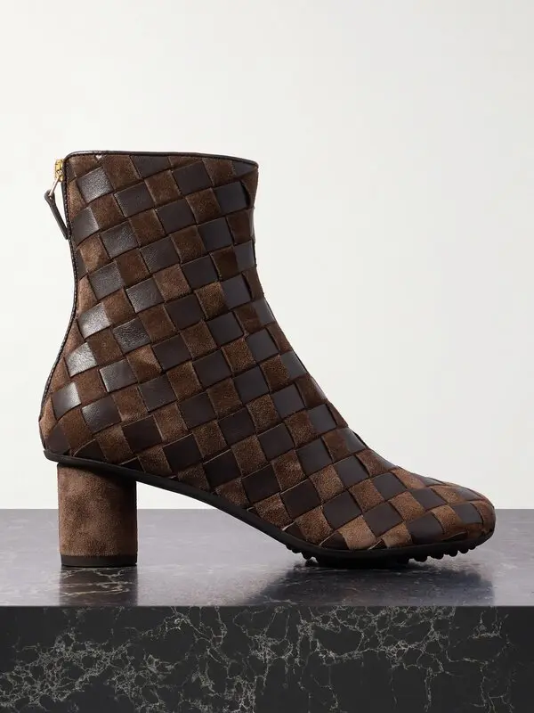 Bottega Veneta Atomic Intrecciato Leather Ankle Boots
