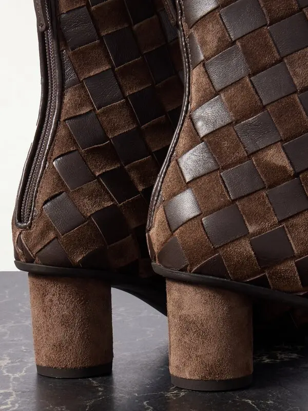 Bottega Veneta Atomic Intrecciato Leather Ankle Boots