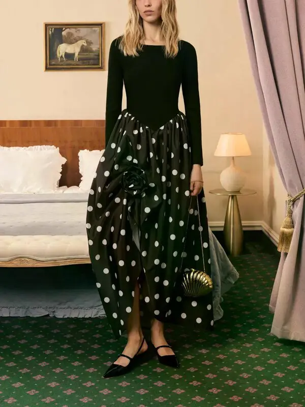 Sleeper Aurora Polka-dot Maxi Dress