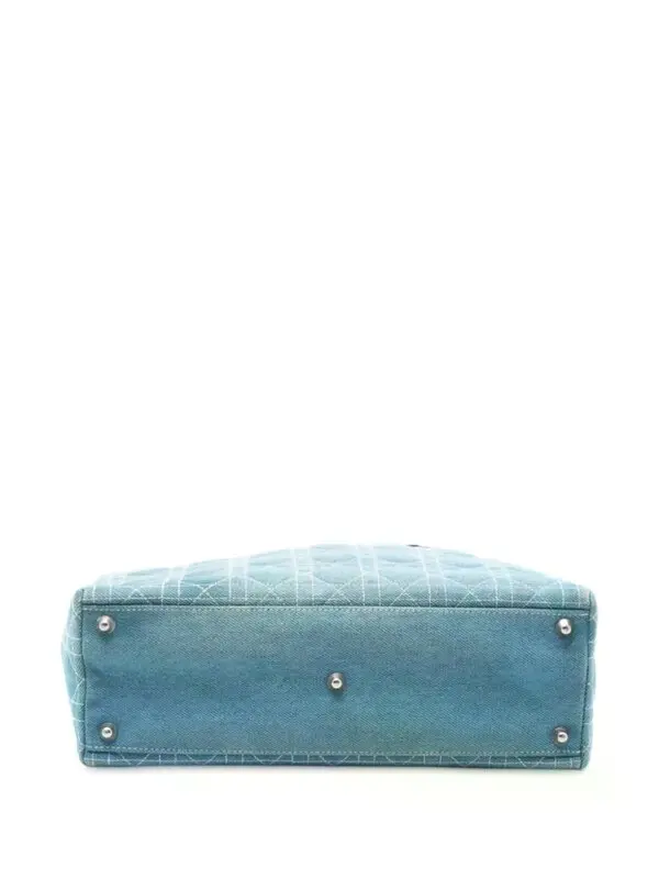Dior 2000 Large Denim Cannage Lady Satchel - Blue