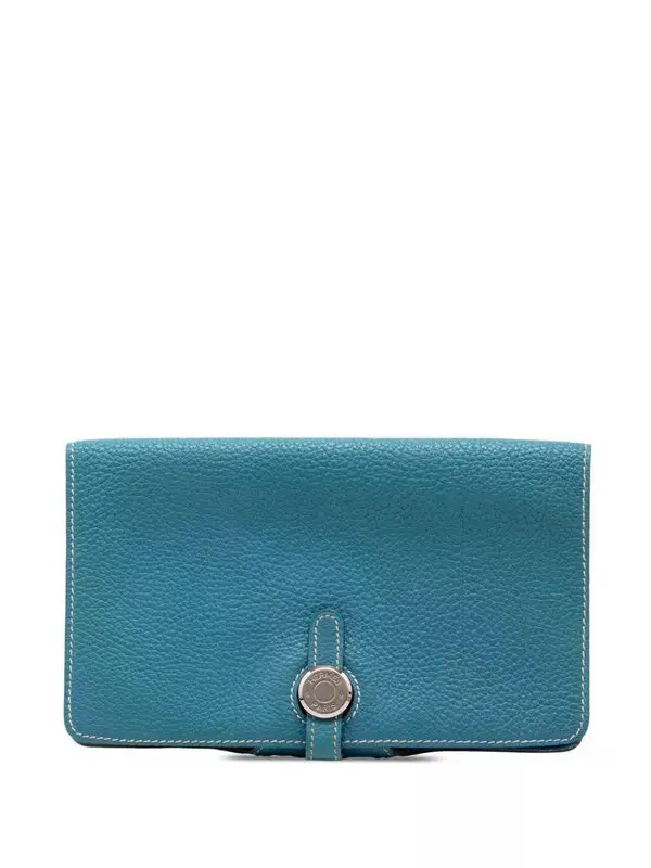 Hermès 2003 Togo Dogon Wallet Long Wallets - Blue