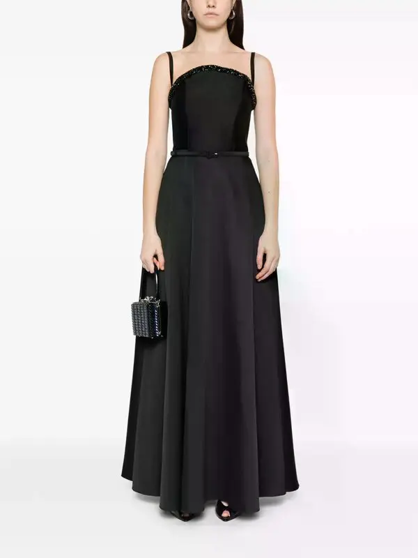 roland mouret evening dresses Pleated Bust Metallic Jacquard Gown Gold – Roland Mouret main image 0
