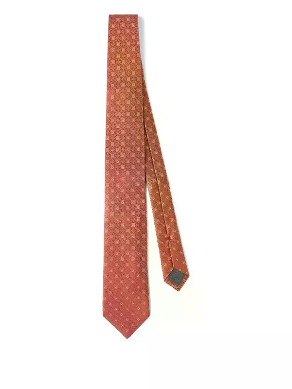 Brunello Cucinelli Geometric-patterned Neck Tie - Orange