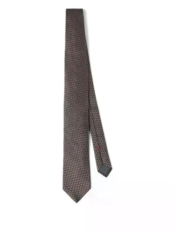 Brunello Cucinelli Textured Silk Neck Tie - Brown