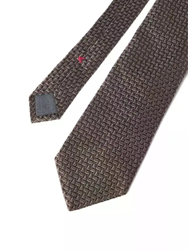 Brunello Cucinelli Textured Silk Neck Tie - Brown