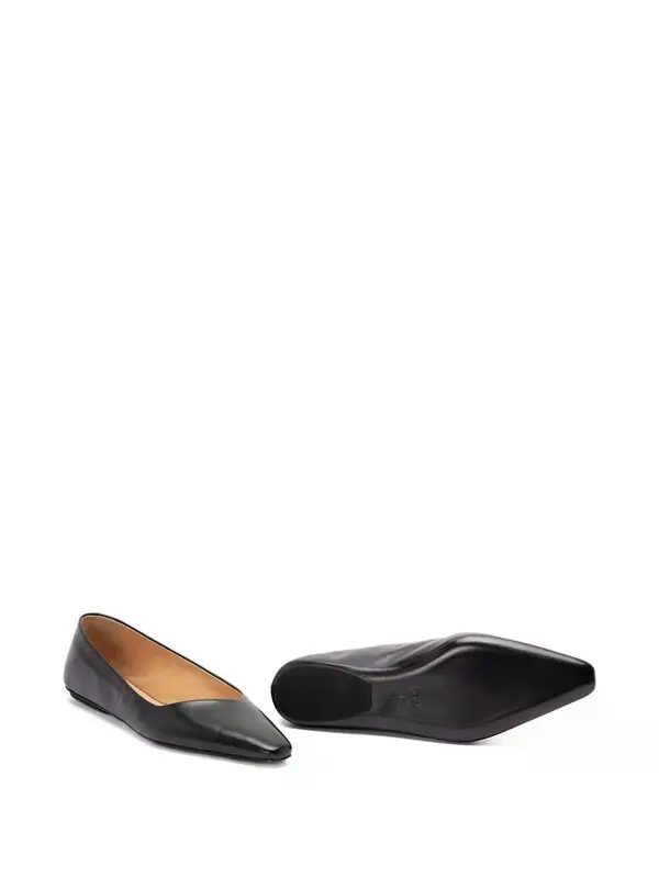 Marsèll Pointed-toe Leather Ballet Flats - Black