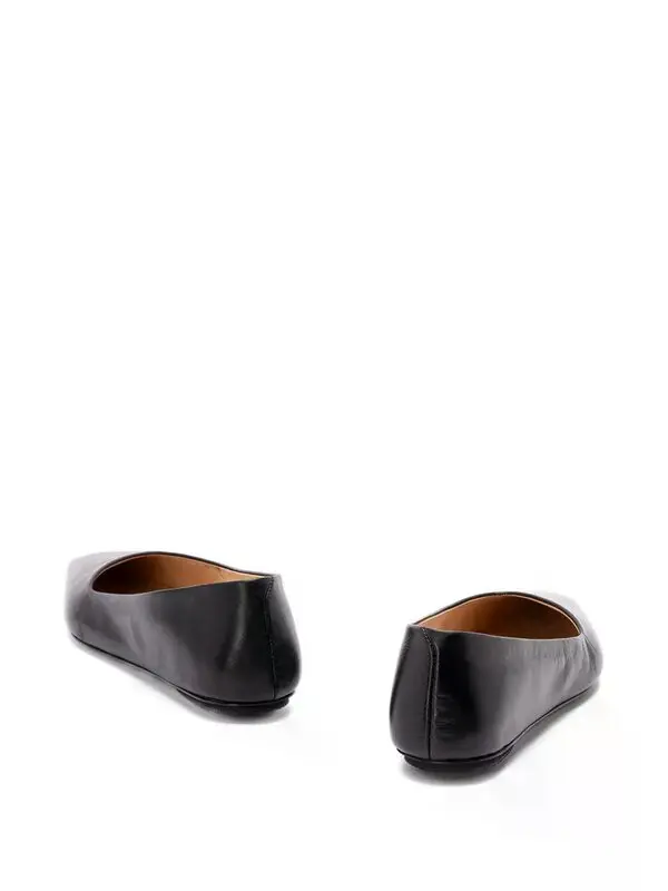 Marsèll Pointed-toe Leather Ballet Flats - Black