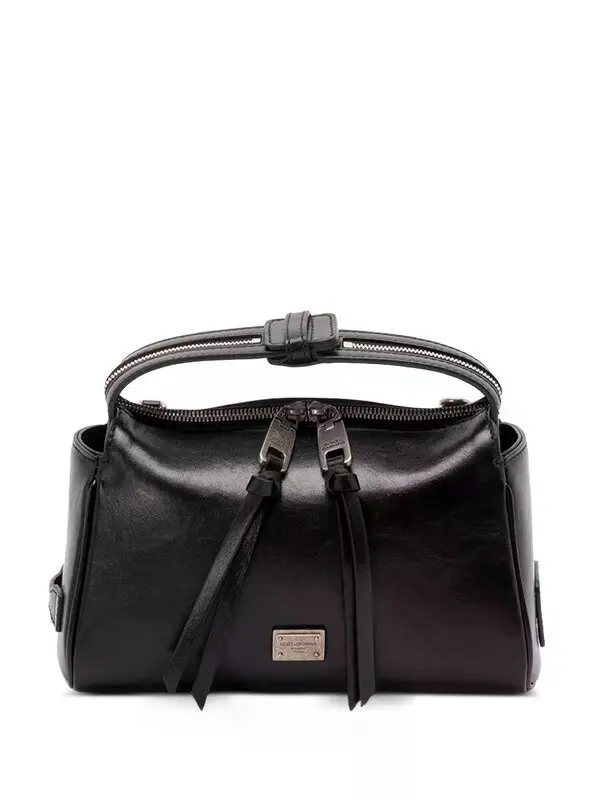 Dolce & Gabbana Mini Vittoria Calfskin Handbag - Black