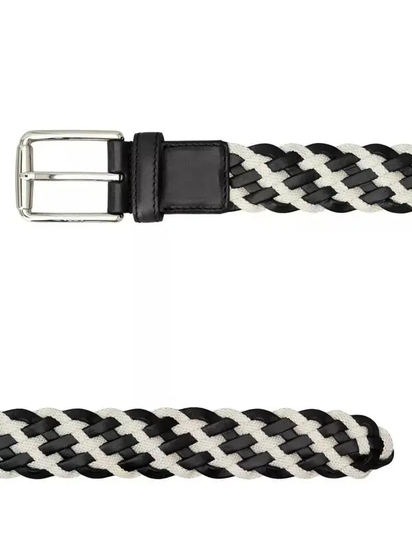 TOD'S Woven Belt With Buckle - Black