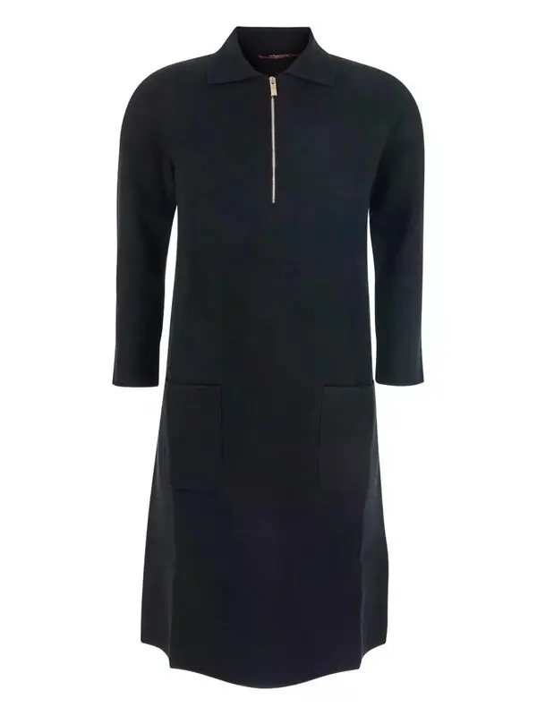 Max Mara Ere Half-zip Fastening Dress - Black