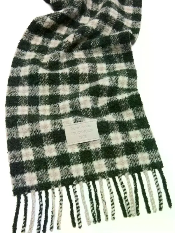 Acne Studios Checked Fringed Scarf
