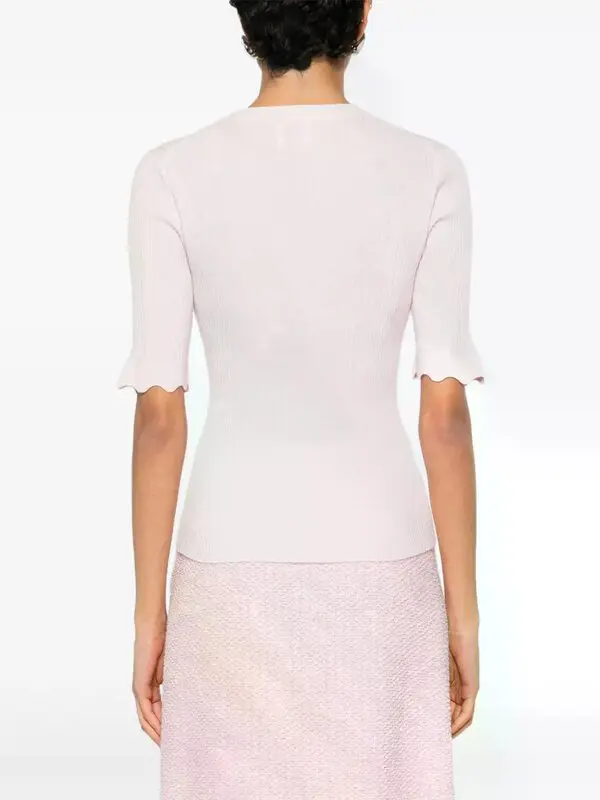 ALLUDE Button-fastening Ribbed Top