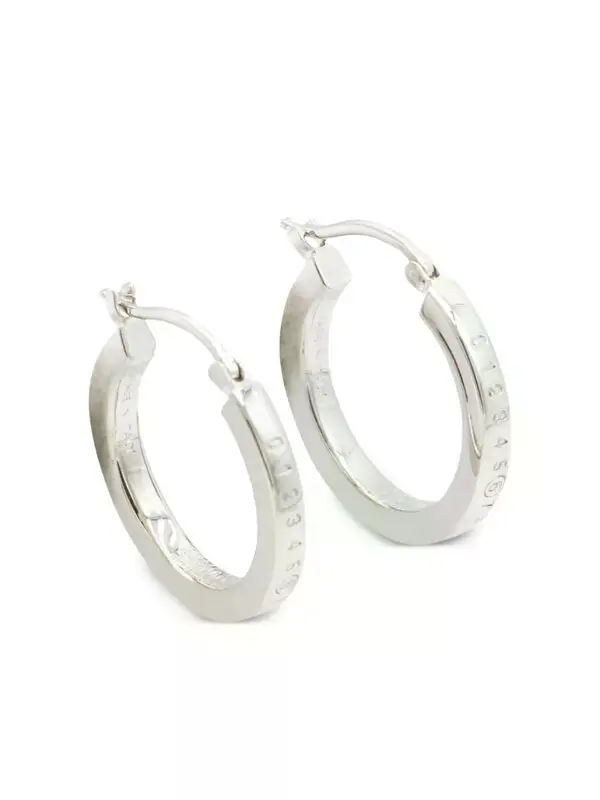 MAISON MARGIELA Numeric Logo Hoop Earrings