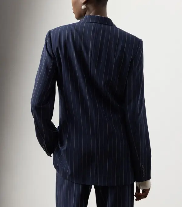 Ralph Lauren Wool Pinstripe Marcy Blazer