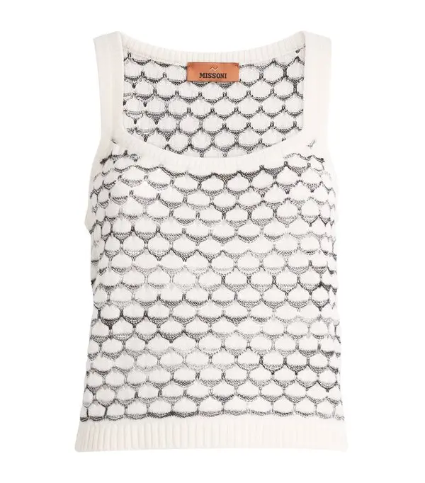 Missoni Cashmere-blend Mesh Tank Top - White