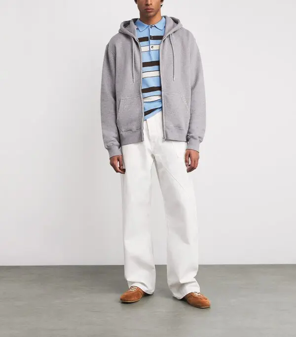 JW Anderson Cotton Zip-up Hoodie - Navy