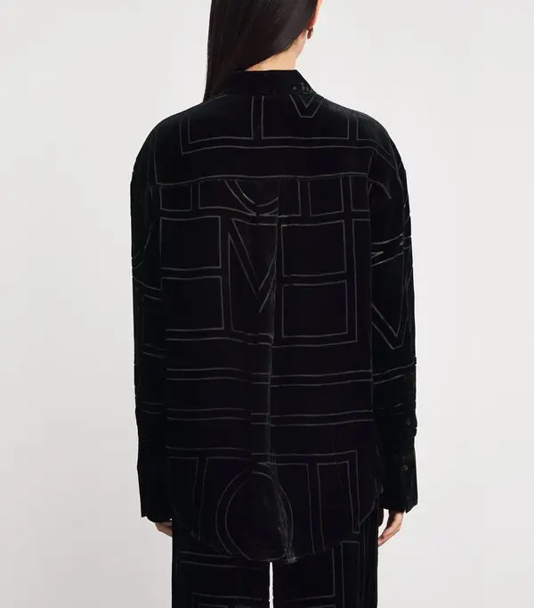 TOTEME Silk Velvet Monogram Shirt
