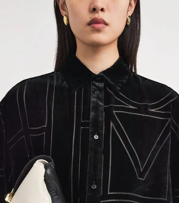 TOTEME Silk Velvet Monogram Shirt