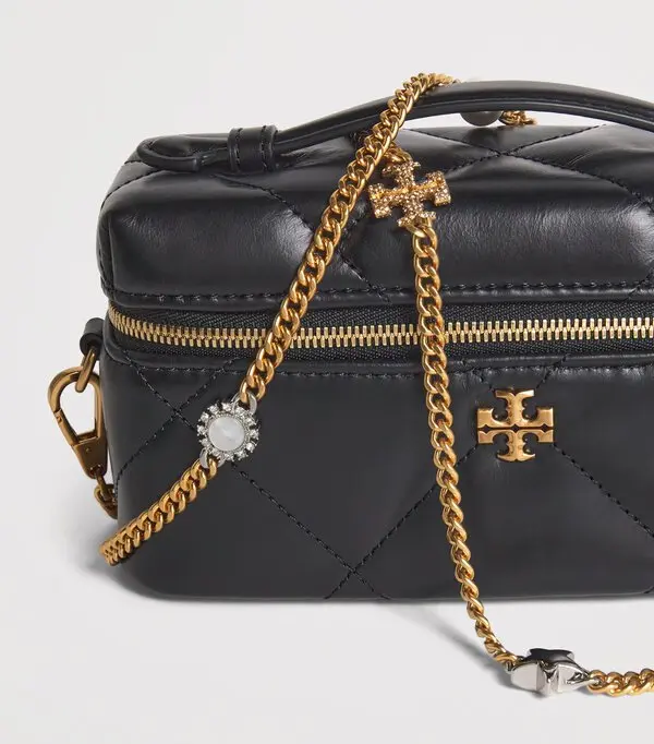 Tory Burch Leather Quilted Kira Vanity Case Bag
