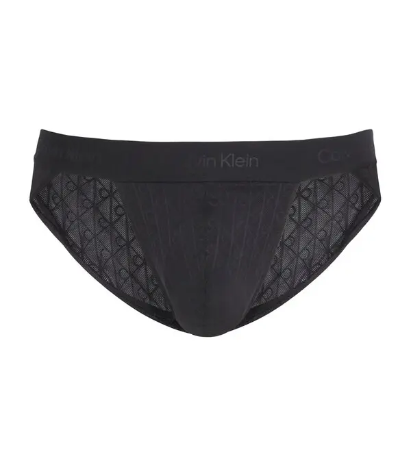 Calvin Klein Microfibre Lace Sport Briefs - Black