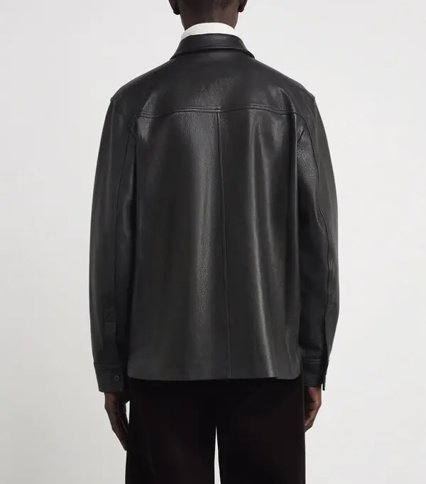 Simkhai Leather Long-sleeve Shirt