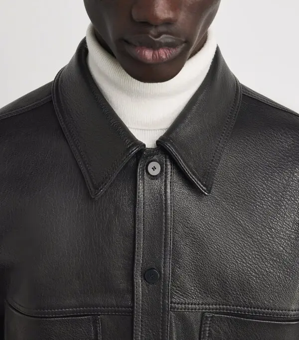 Simkhai Leather Long-sleeve Shirt