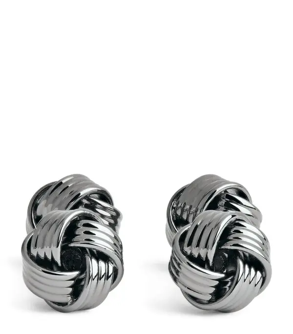 BABETTE WASSERMAN LONDON Rhodium-plated Knot Cufflinks - Black