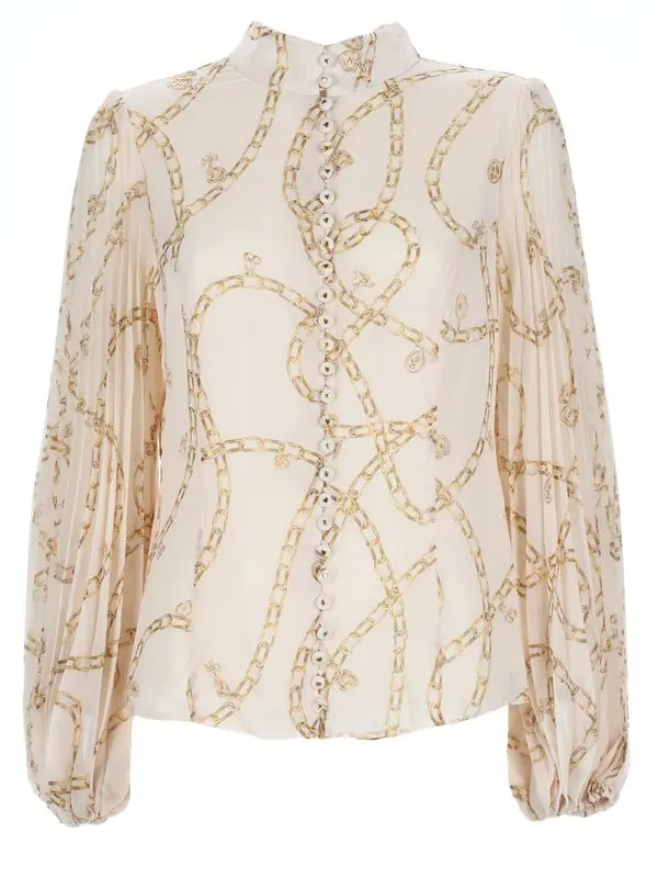 Zimmermann Pleated 'sunray' Blouse - Ivory