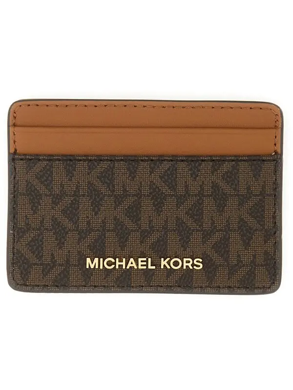 Michael Kors Card Holder With Logo - Brown