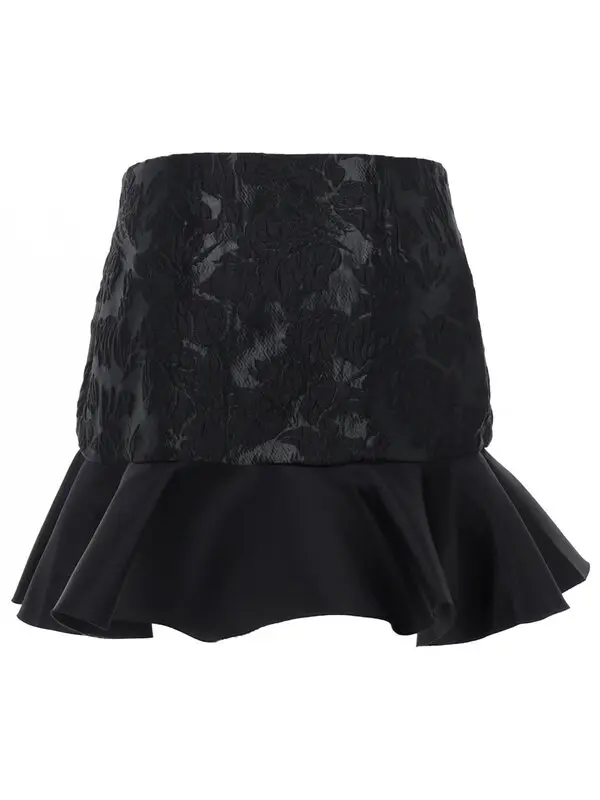 GANNI Satin Miniskirt - Black